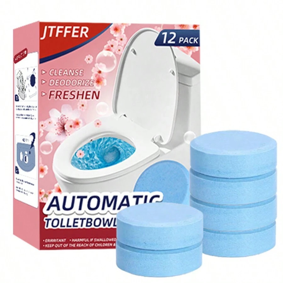 12pcs Toilet Cleaning Effervescent Tablets, Stain & Odor Removing ...