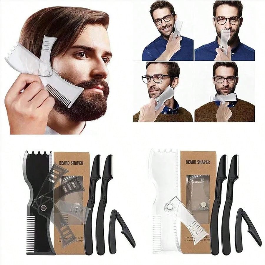 Beard Shaper Comb 3Pcs Razors Kit Complete Shaping Styling Tool ...