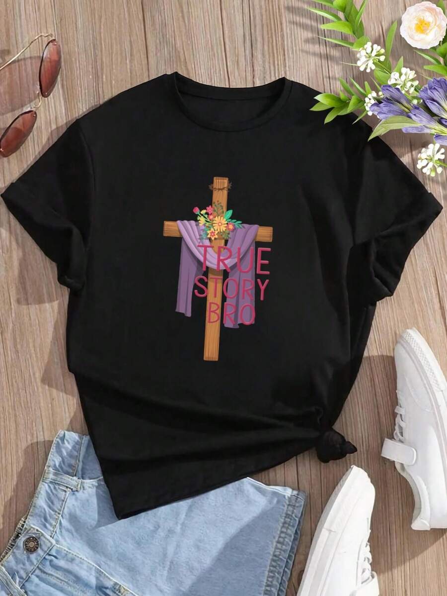 True Story Bro - Funny Christian Jesus Women T-Women's Shirt With Cross ...