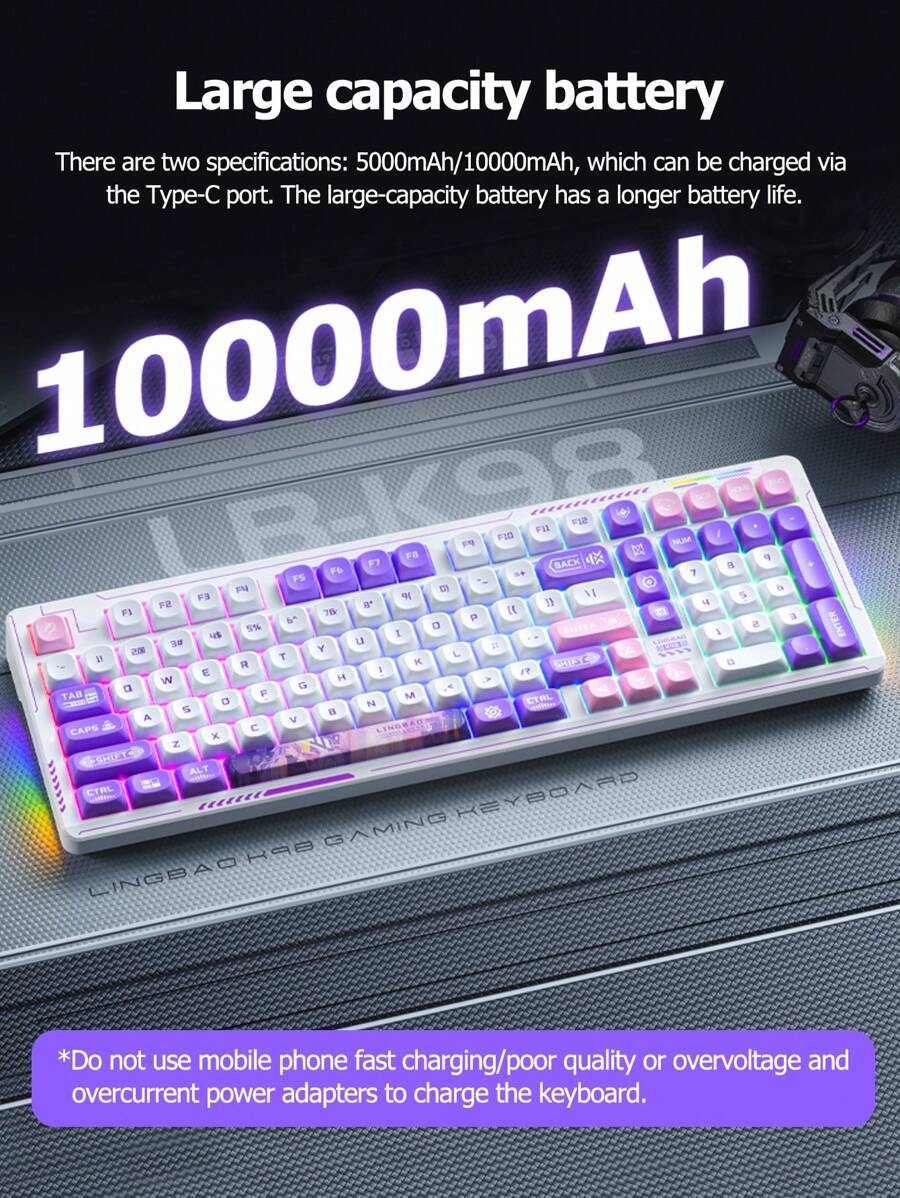 LINBAO Tastiera senza fili/cablata Lingbao K98 con connessione ...