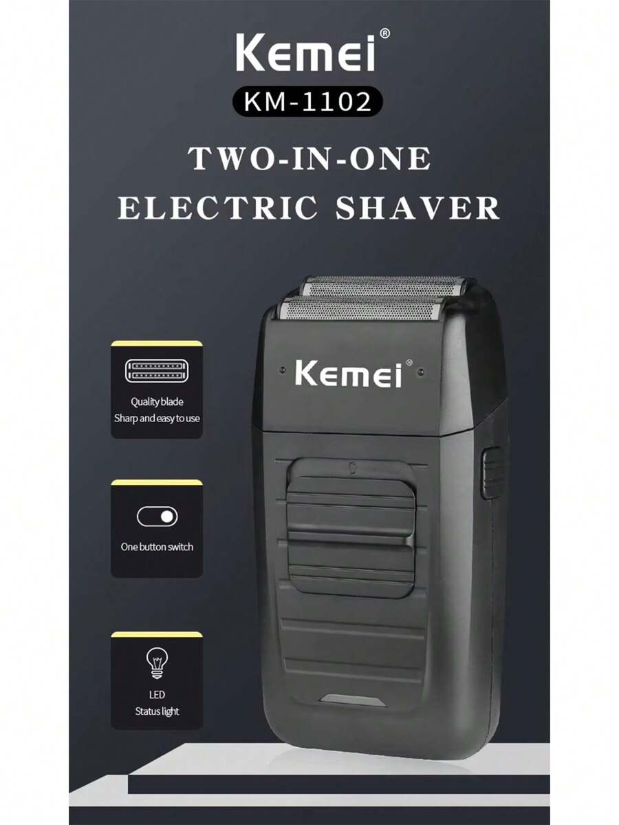 Kemei Kemei KM-1102 Electric Shaver, Men's Beard Trimmer, USB ...