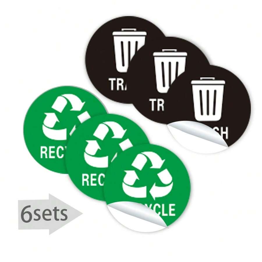 6-Piece Trash Can Label Garbage Classification Mark And Non ...