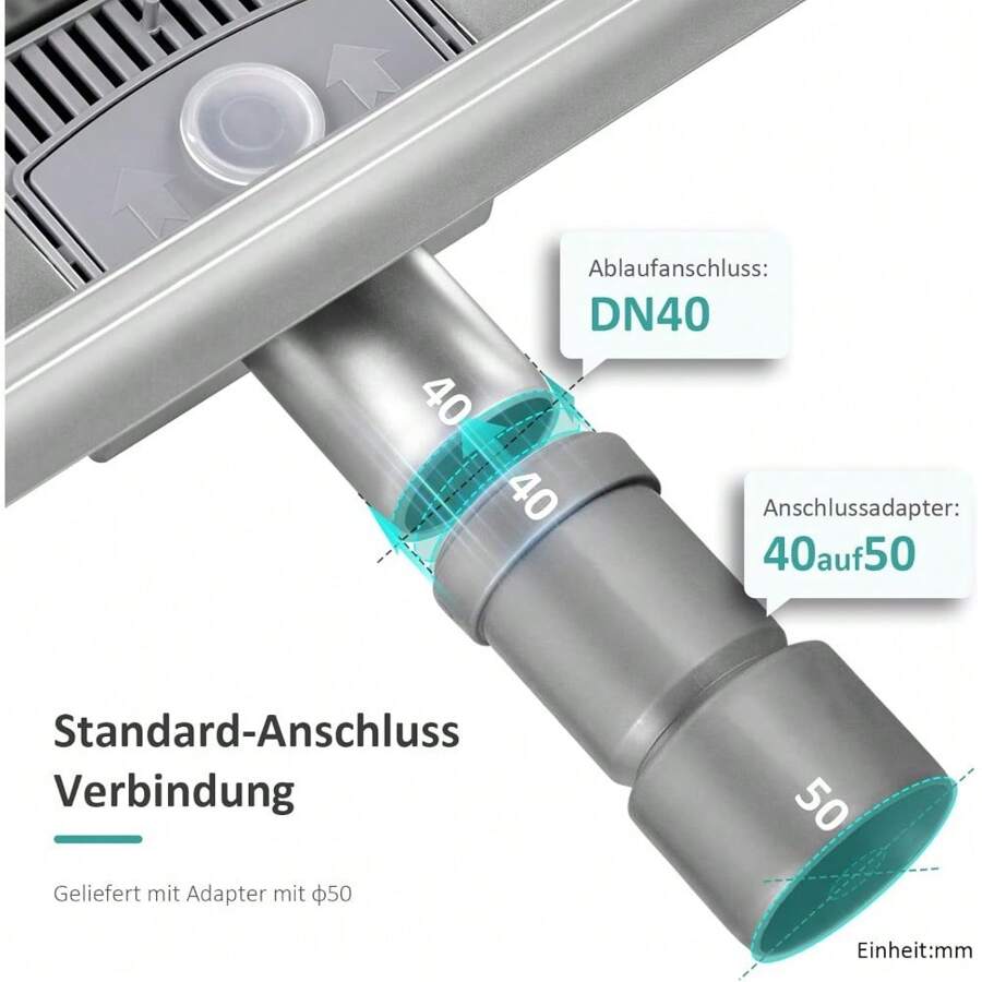 Duschrinne 70cm Duschablauf Edelstahl Komplettset Bodenablauf Dusche ...