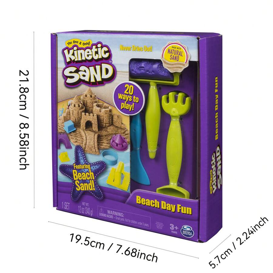 Spin Master Kinetic Sand, Beach Day Fun Playset With Castle Molds ...