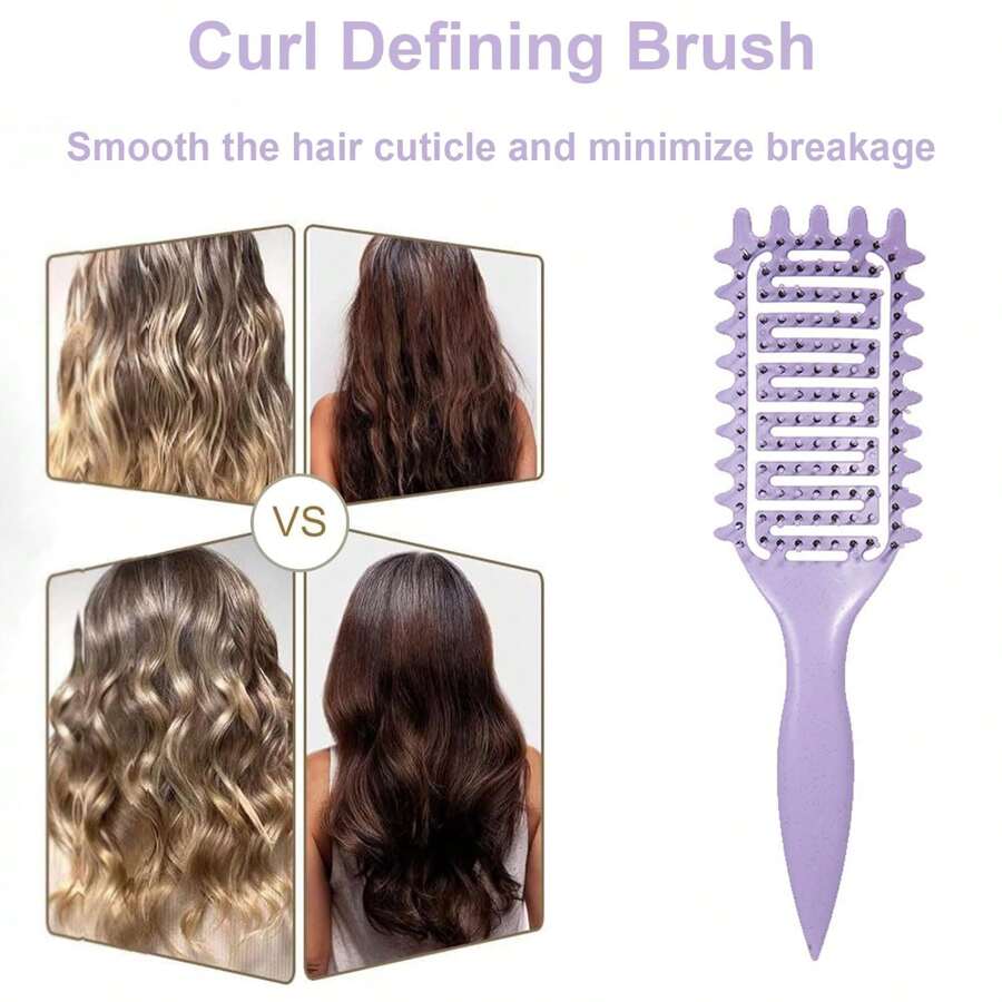 2025 New 1PC Curly Hair Brush, Reduce Hair Pulling And Curl Separation ...