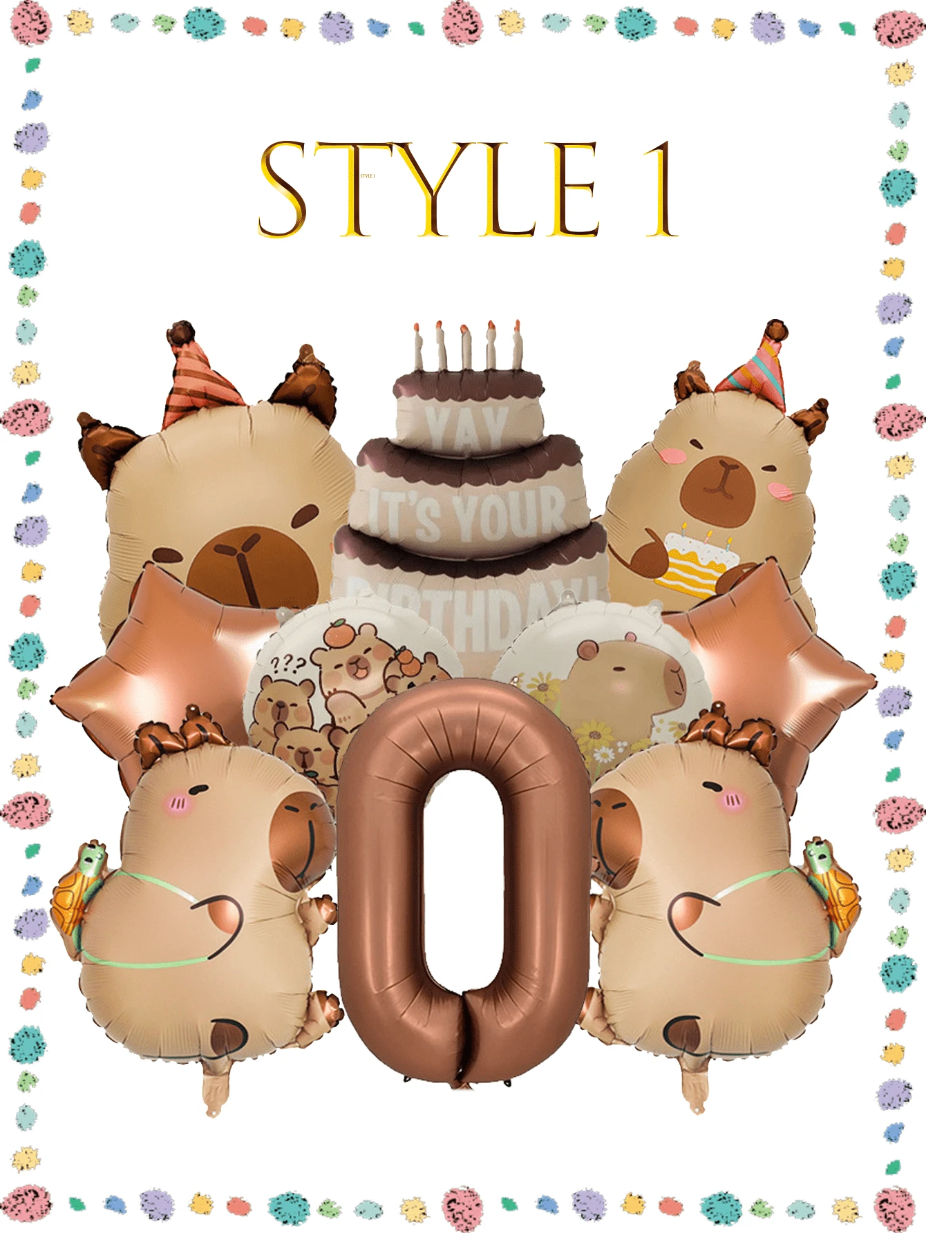 Cartoon Capybara Capibala Theme Caramel Color Digital Aluminum Film ...