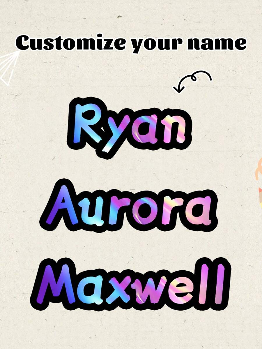 Custom Text Laser Stickers,Custom Text Vinyl Decals - Build Your Own ...