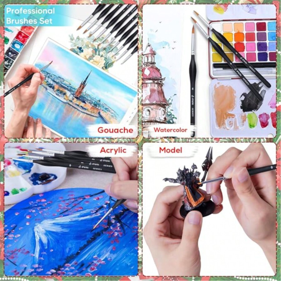 11pcs Mini Fine Tip Brush Set, Micro Detail Painting Brushes Suitable ...