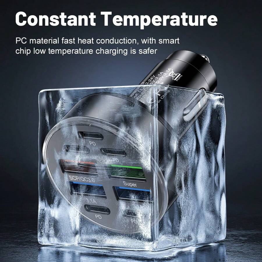 9pcs 90W Rapid Car Charger Adapter Set With 4-In-1 Charging Cables (USB ...