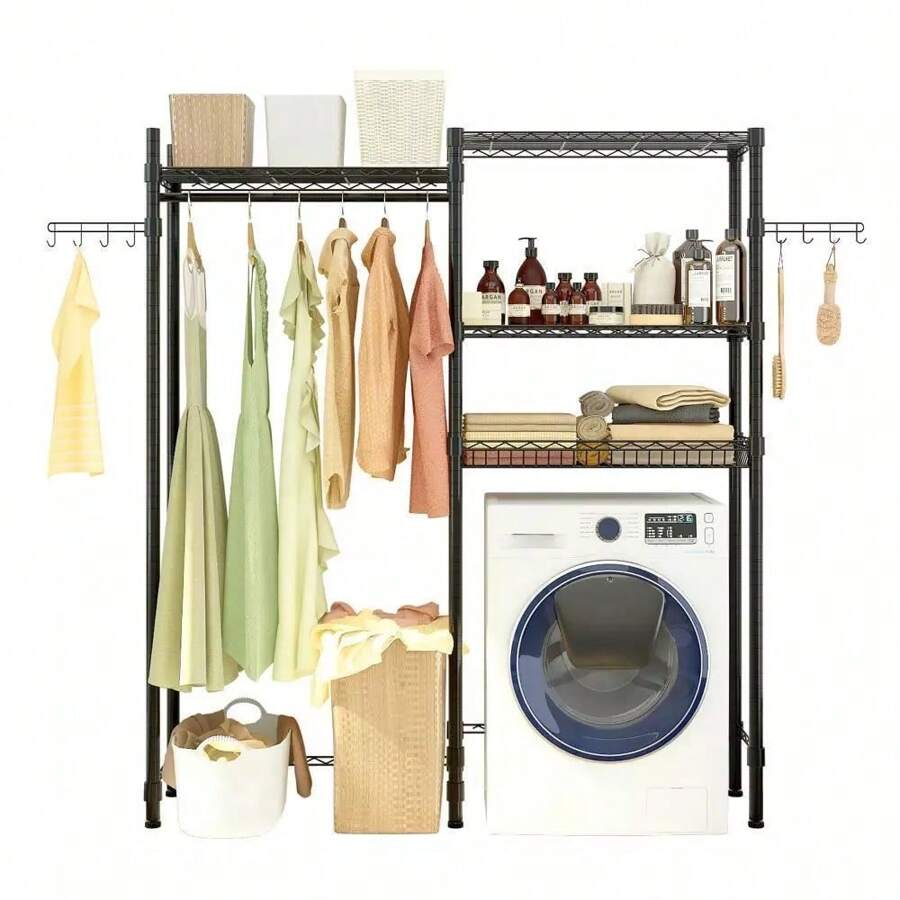 Freestanding Laundry Room Clothes Drying Rack For Over Washer And Dryer ...