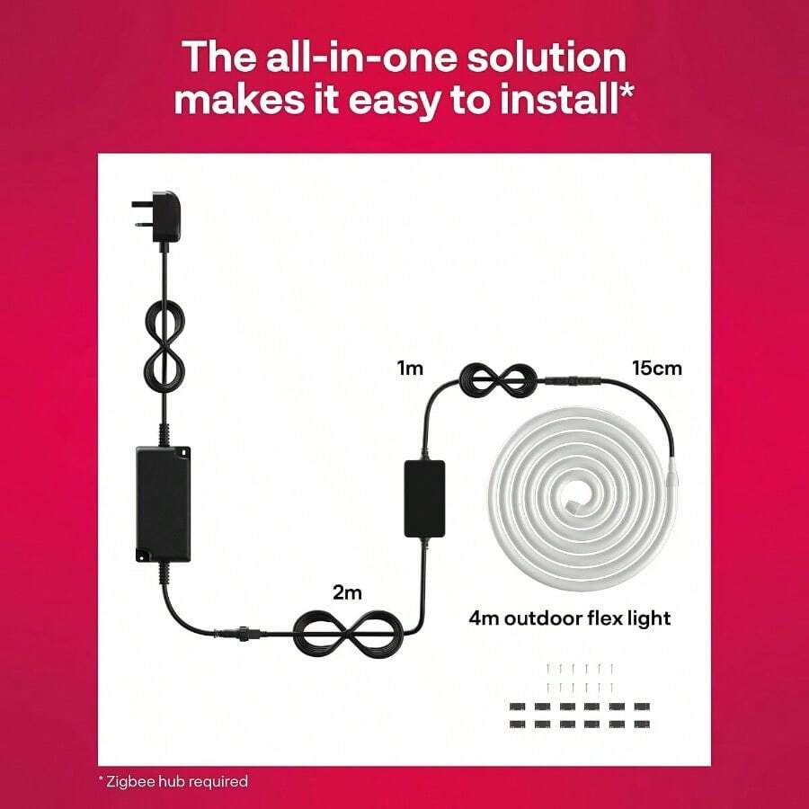 Innr Outdoor LED Strip Light Colour 4m Works With Hue* Alexa Hey ...