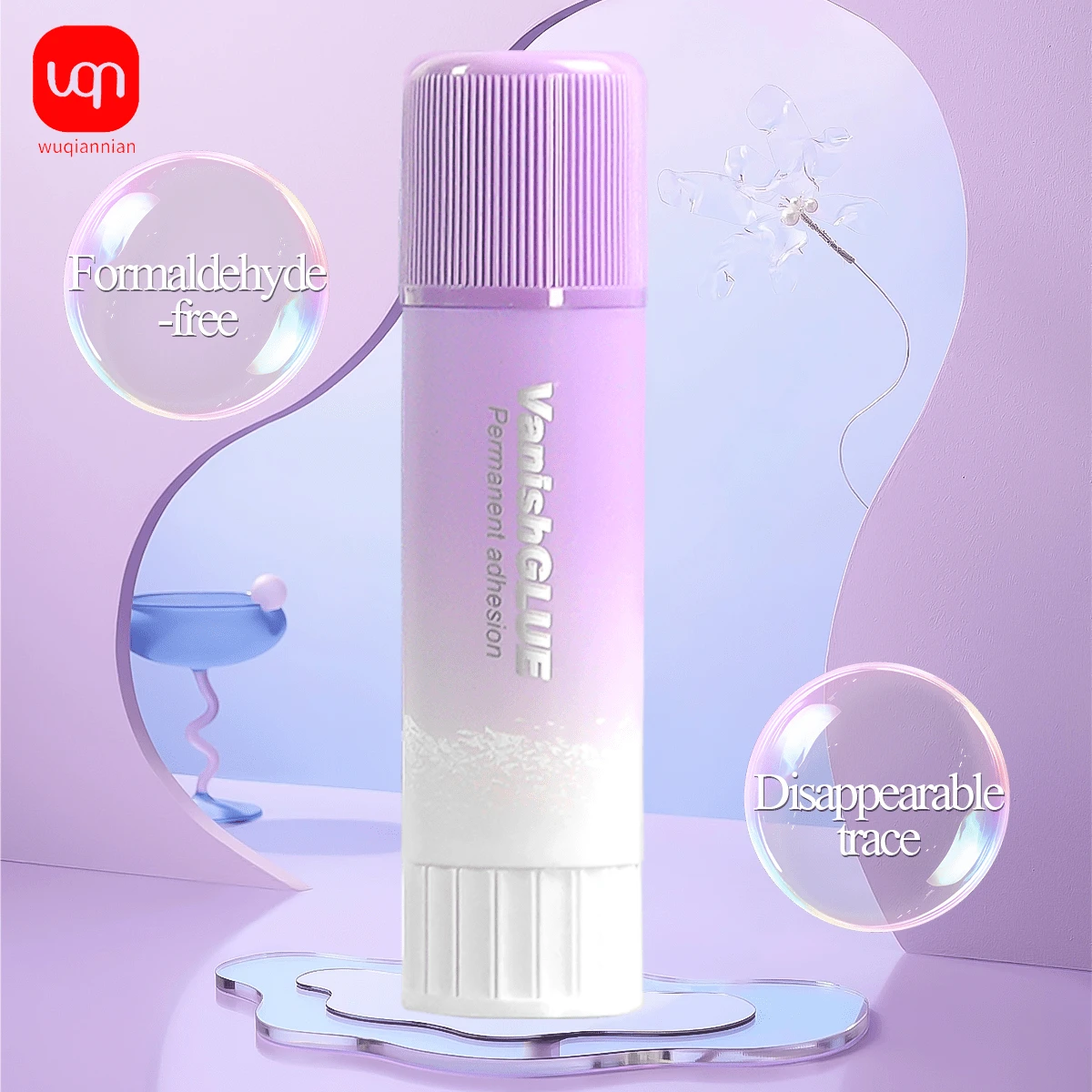 WUQIANNIAN WQN 2/4/8pcs High Value Lilac Solid Glue Stick, Large Capacity Colloid, Smooth Glue ...