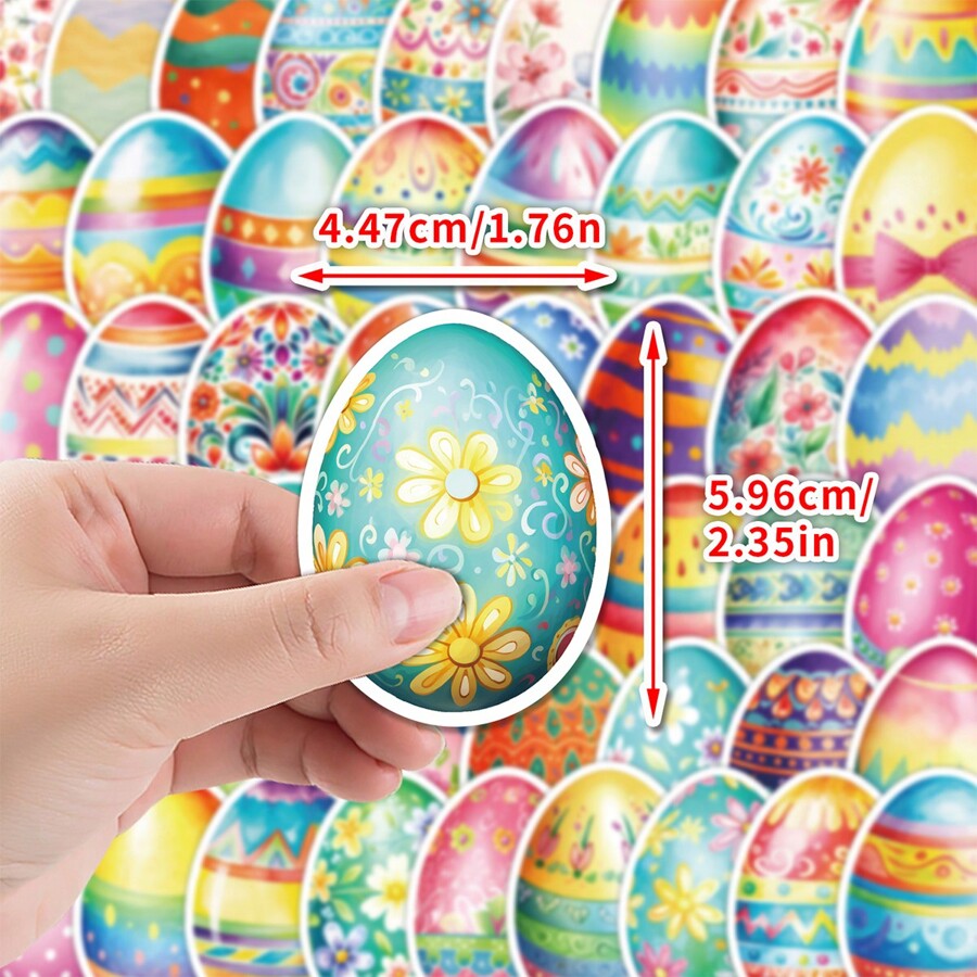50PCS Easter Eggs Stickers Vinyl Aesthetics Stickers Scrapbooking, Diary, Laptop, Bumper ...