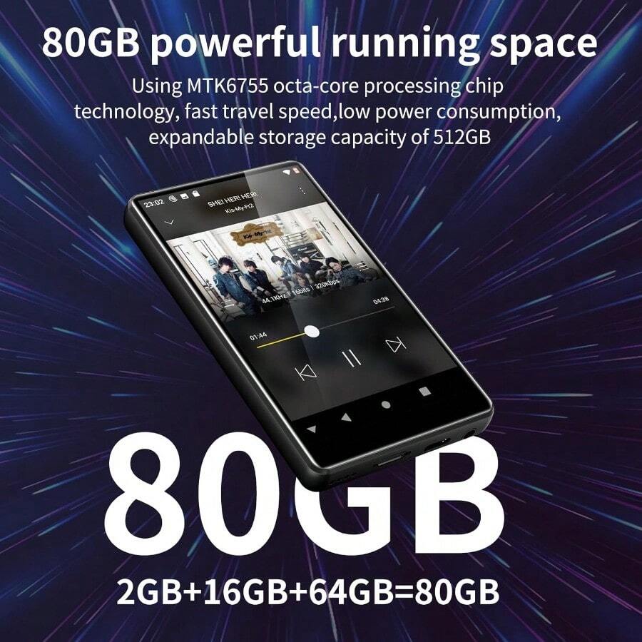 SWOFY 80GB MP3 Player With Bluetooth And WiFi Spotify Music Audible ...