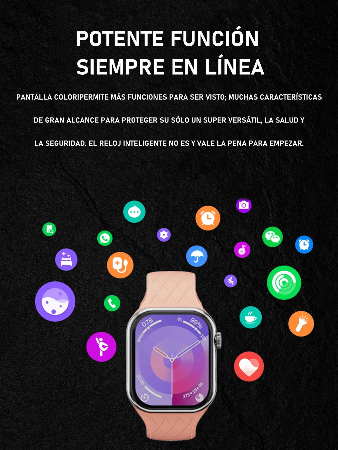 Smartwatch T10 Mini Smartwatch Pantalla 1.85, múltiples opciones de ...