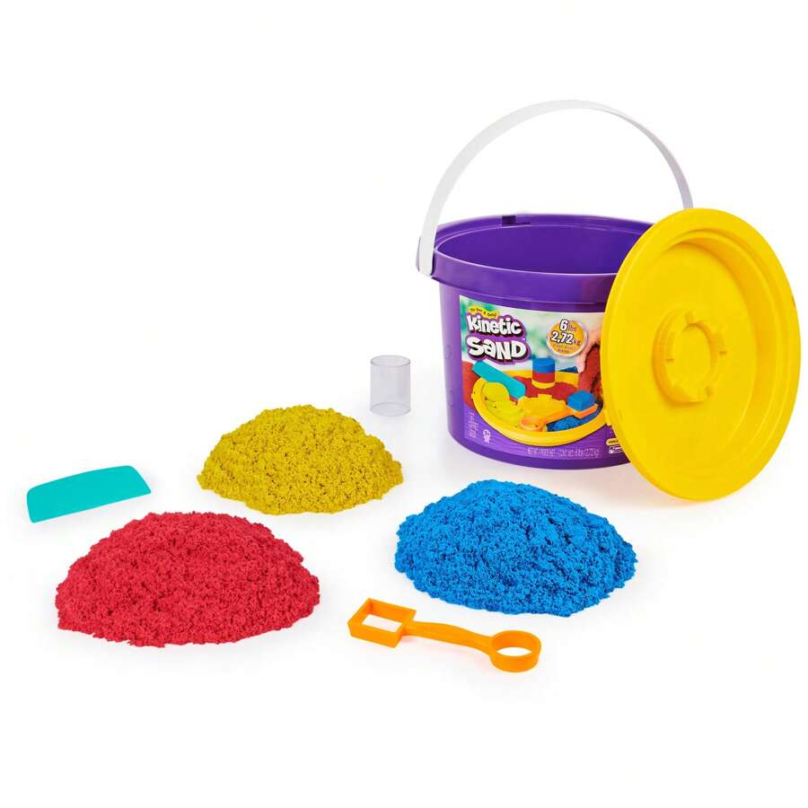 Spin Master Kinetic Sand, 2.7kg Bucket With 3 Sand Colours And 3 Tools ...