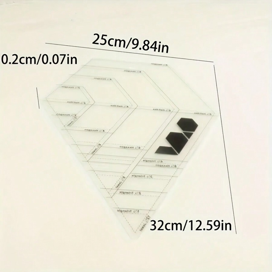 Sewing DIY Splicing Tool Acrylic Fabric Cutting Ruler Multi Functional ...