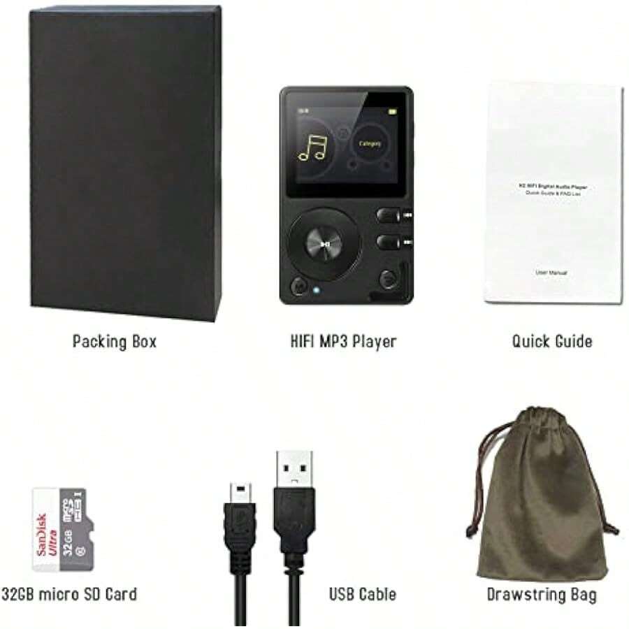 H2 HiFi MP3 Player With Bluetooth High Resolution Bluetooth MP3 Music ...