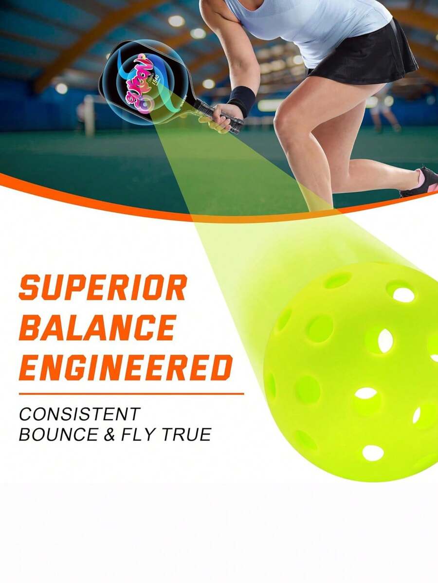 A Highly Elastic And High-Quality Portable Pickleball, 40-Hole 74mm ...