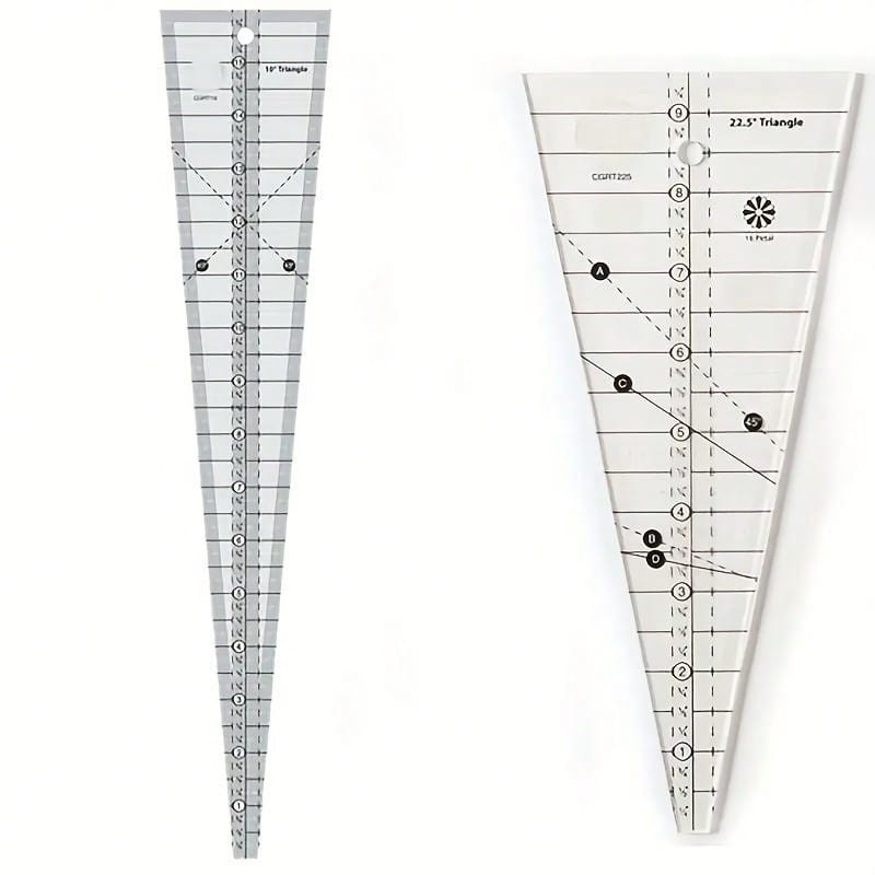 Creative And Unique Grid 22.5 Degree Triangle Quilt Ruler And Degree ...