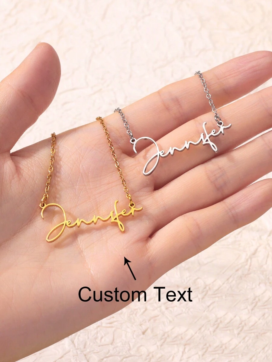 Custom Cursive Name Necklaces For Women Men Stainless Steel Customized ...