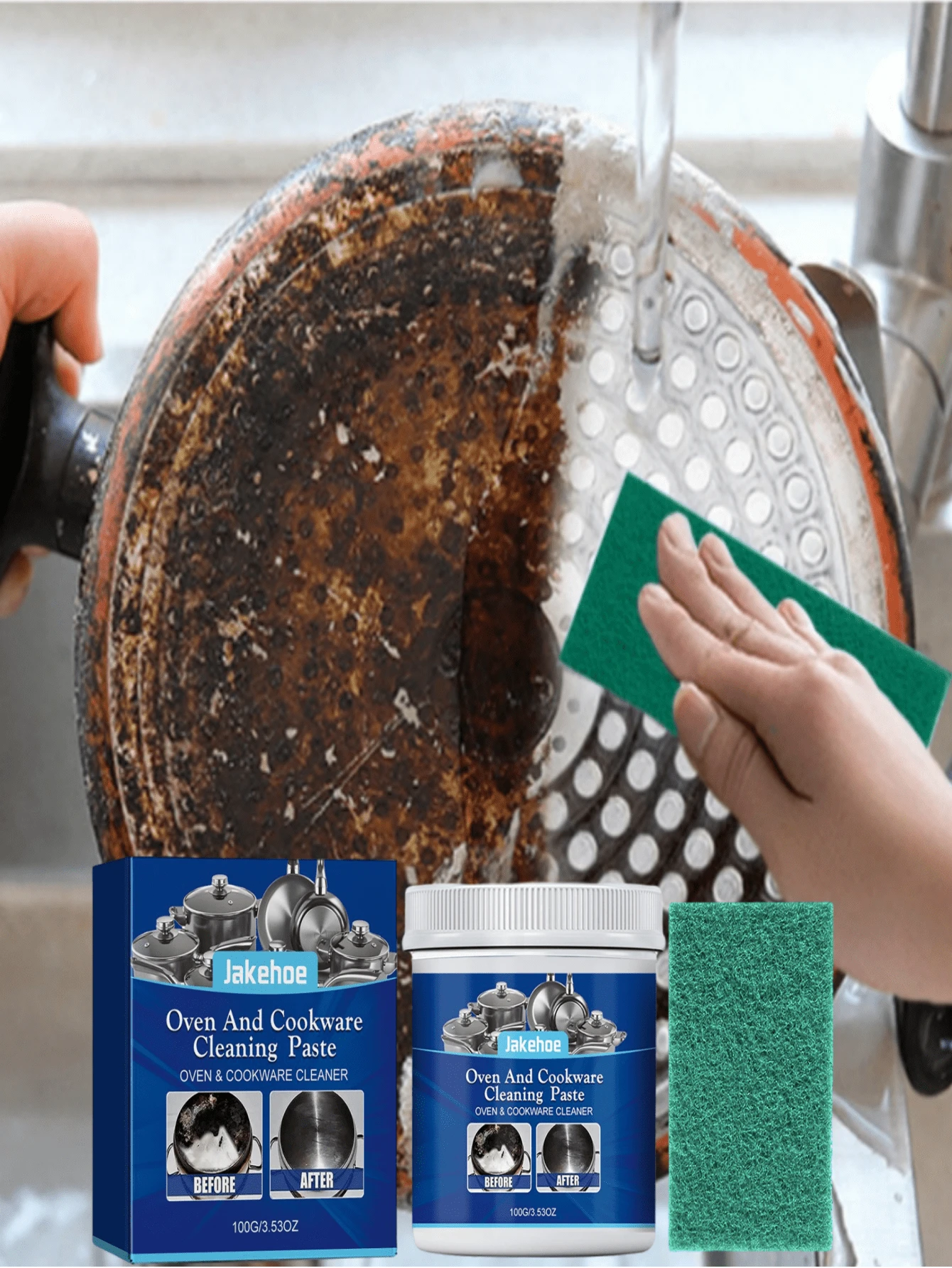Pasta de limpeza de aço inoxidável, limpador de utensílios de cozinha e ...