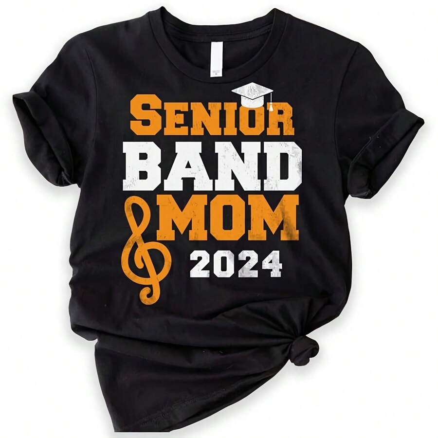 Senior Band Mom 2024 Shirt, Proud Band Mom 2024 T-Shirt, Proud Mom Of ...
