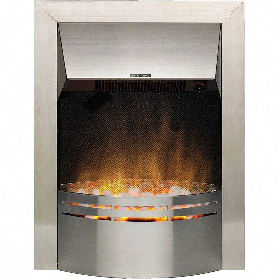 Dimplex Dakota Optiflame Inset Electric Fire Modern Brushed Stainless ...