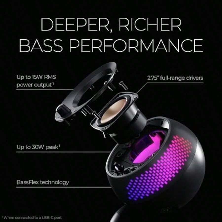 CREATIVE Pebble X Plus 2.1 USB-C Computer Speakers With Subwoofer And ...