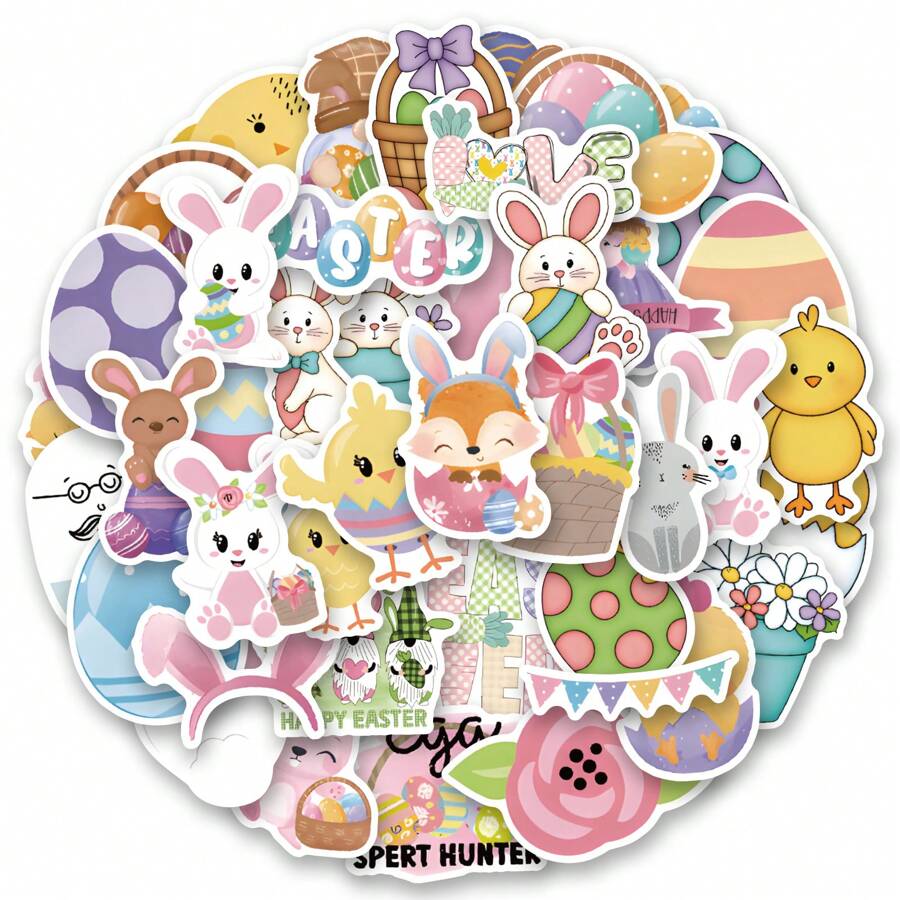 50PCS Easter Eggs Stickers Vinyl Aesthetics Stickers Scrapbooking ...