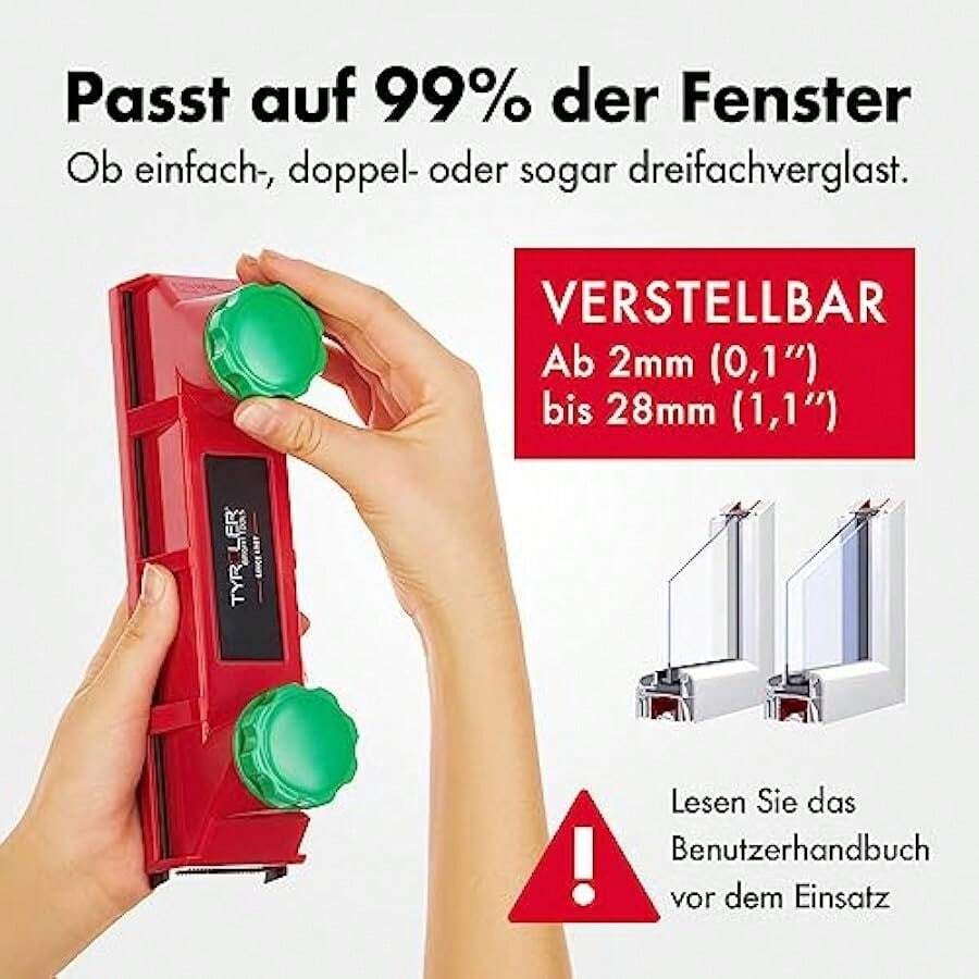 Tyroler | The Glider D4 Magnetic Window Cleaner | Universal Fit 2-40mm ...