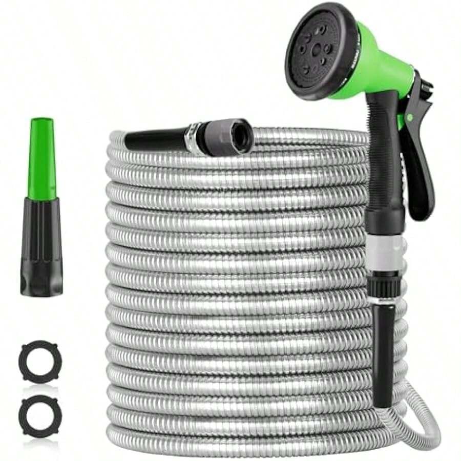 SPECILITE 100ft 304 Stainless Steel Garden Hose Heavy Duty Flexible ...