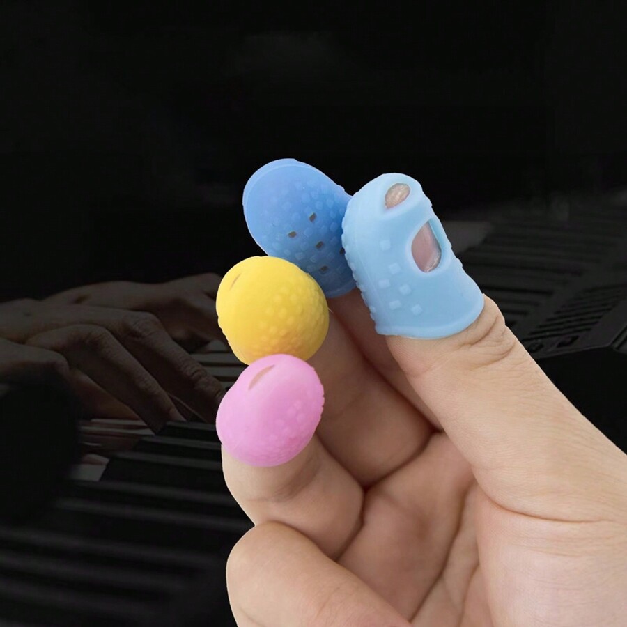 5pcs Mixed Color Silicone Finger Caps, Guitar Finger Protectors ...