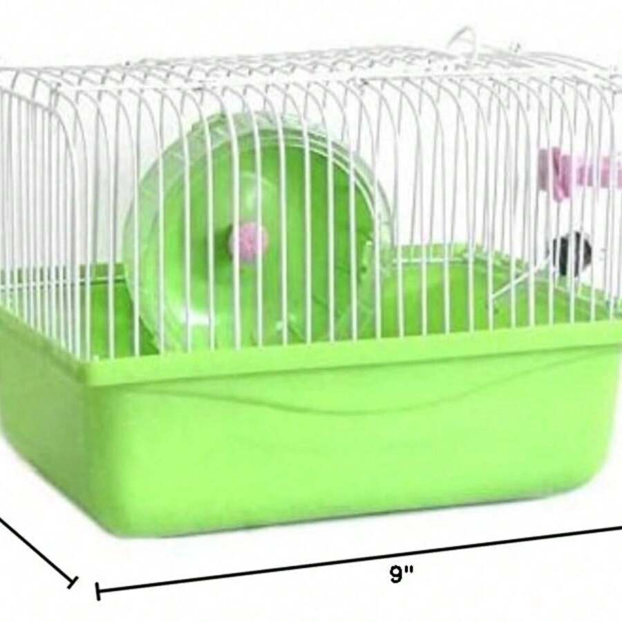 Pet Hamster Cage With Running Wheel Water Bottle Food Basin Portable ...