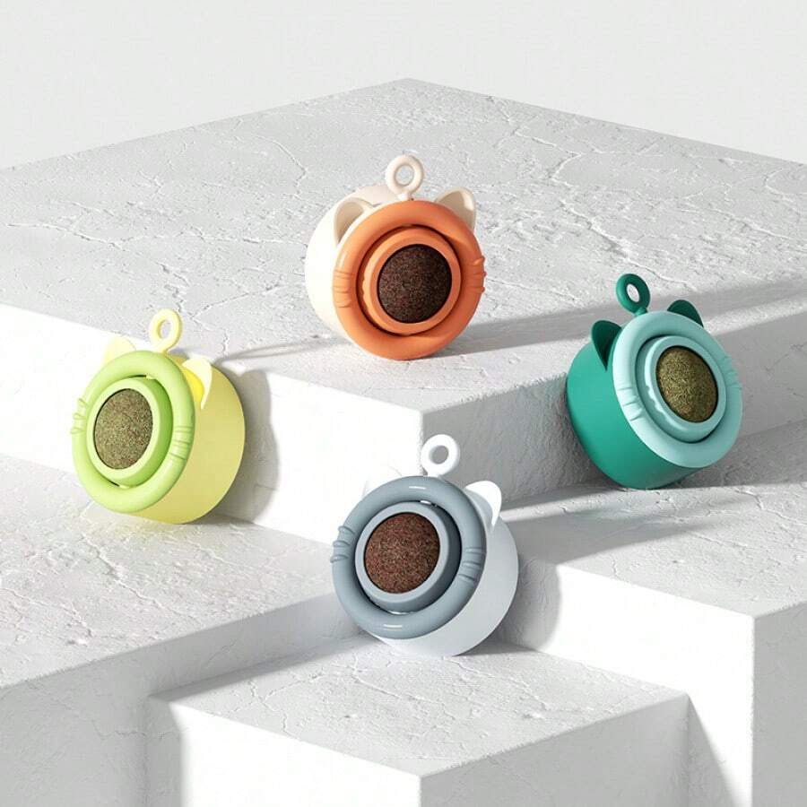 Rotating Catnip Ball Toy Rocket UFO Kitty Self-Hi Relieving Stuffy Cat ...