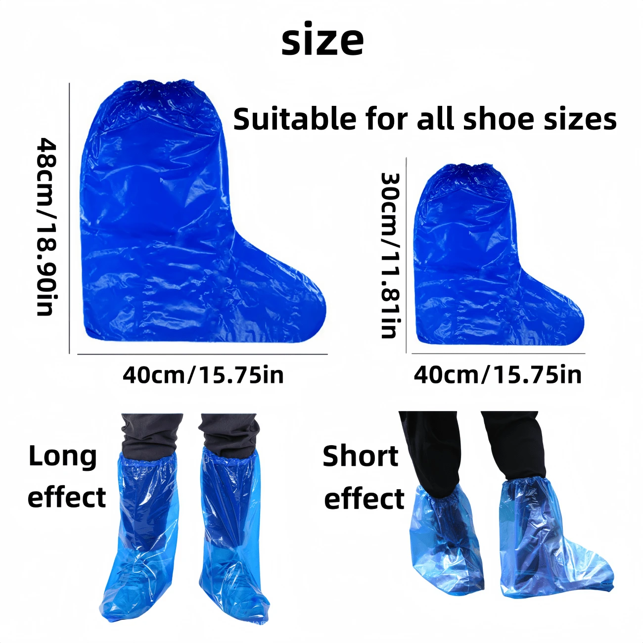 One-Time Unisex Waterproof & Anti-Slip Shoe Covers, Thick & Durable ...