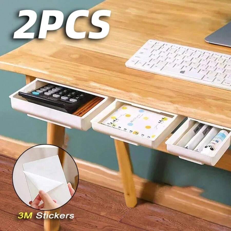 Hidden Drawer Organizer Self-Adhesive Desktop Small Drawer Cabinet ...