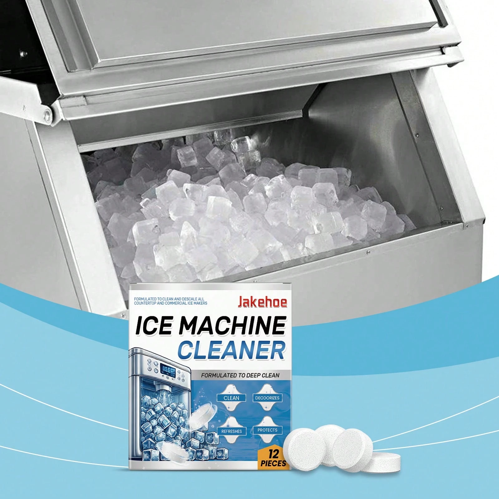 12pcs Ice Maker Cleaning Tablets, Effectively Remove Limescale & Odor ...
