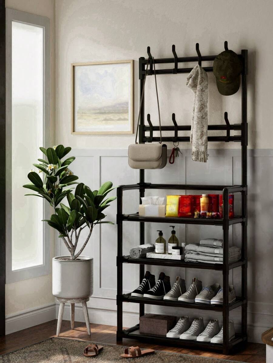 1pc Multi-Function Combination Coat Rack, Shoe Rack, Storage Shelf ...