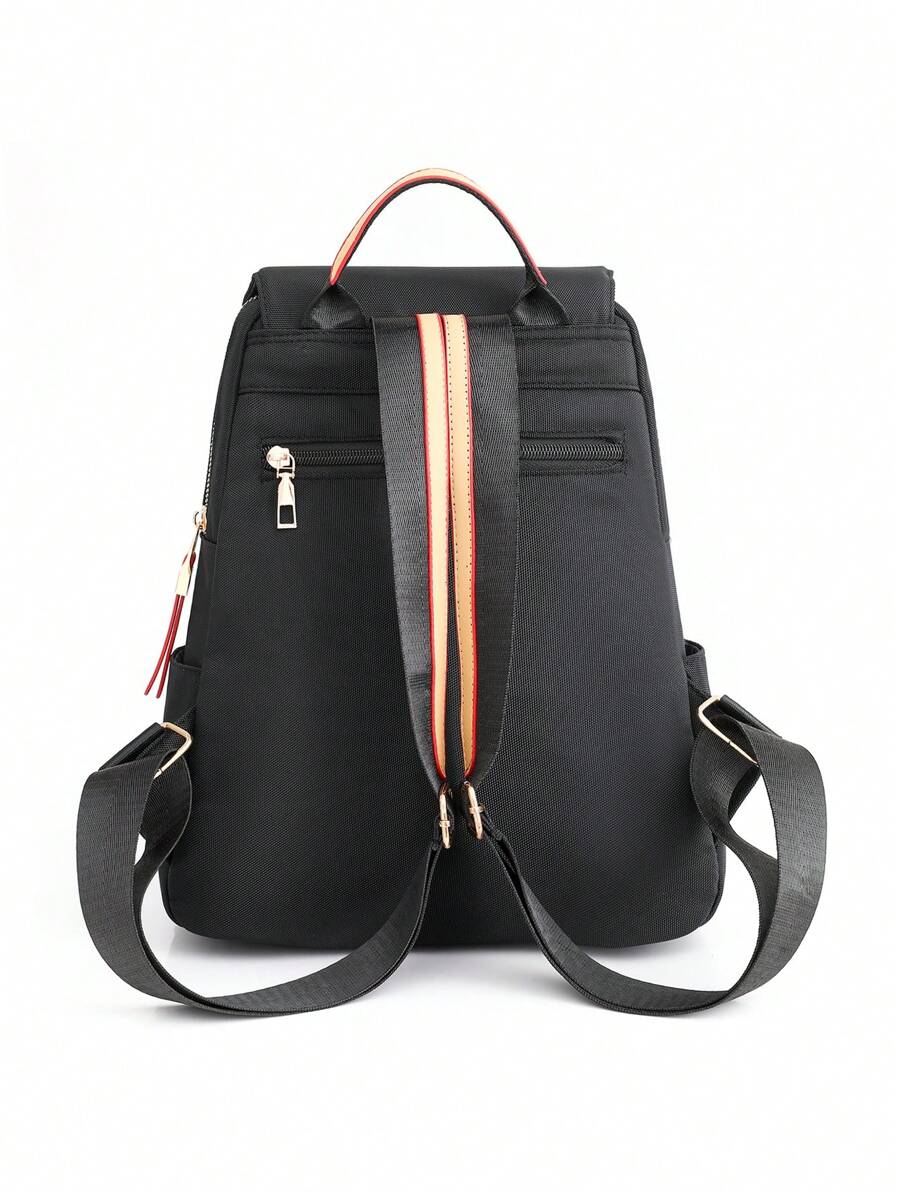 Oxford Cloth Flap Backpack, Preppy Style College Schoolbag, Outdoor Travel Knapsack Commuter ...