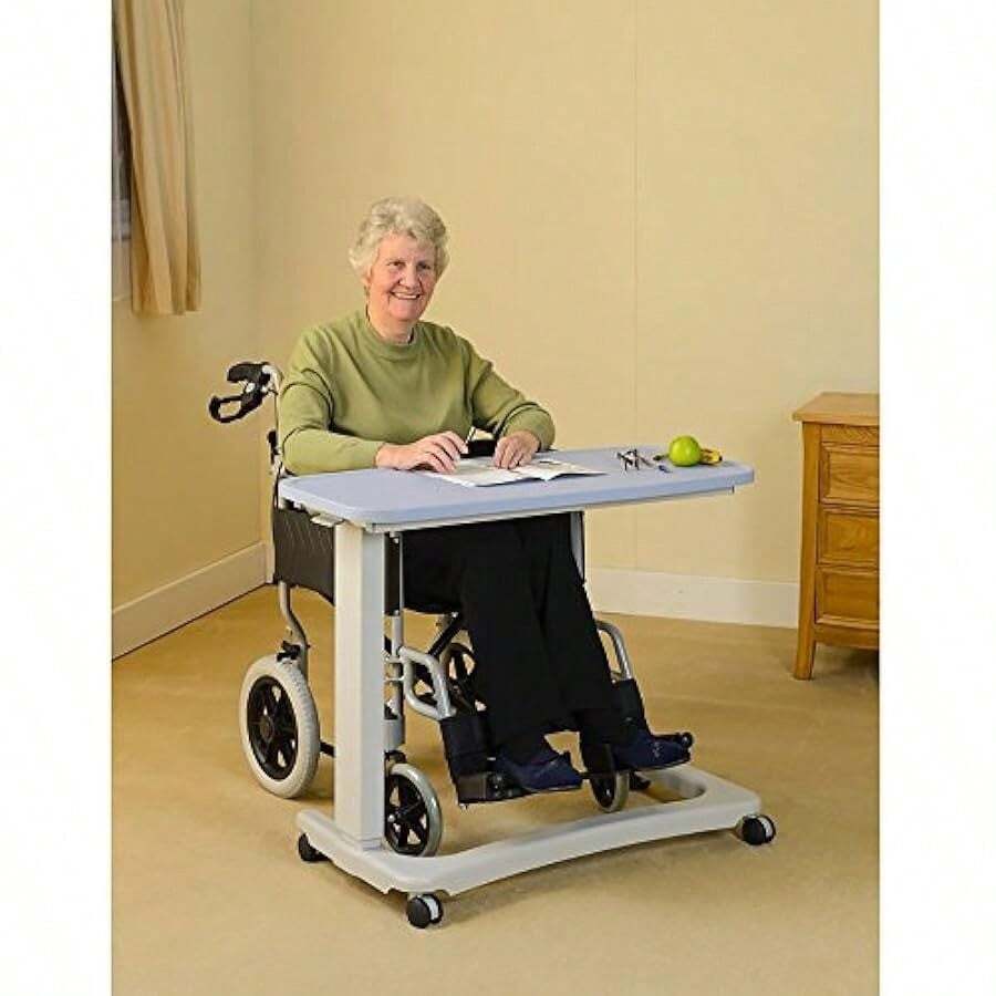 NRS Healthcare EasyLift Overbed/ Over Chair Table Modern Blue N43577 ...