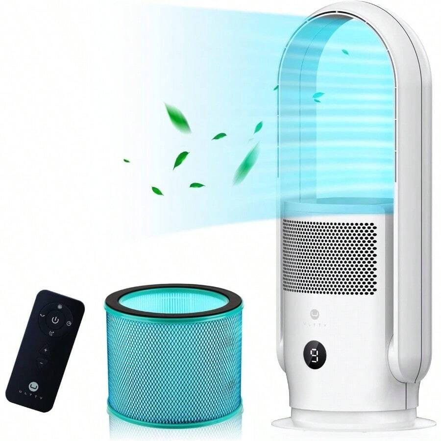 Ultty Bladeless Fan With Air Purifier Bladeless Tower Fan Portable Air ...