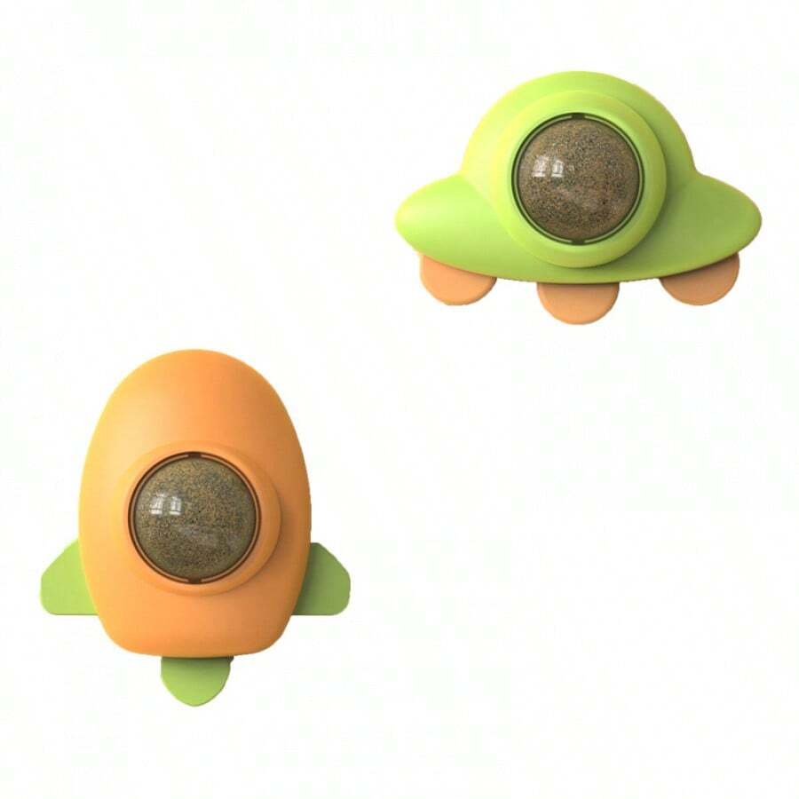 Rotating Catnip Ball Toy Rocket UFO Kitty Self-Hi Relieving Stuffy Cat ...