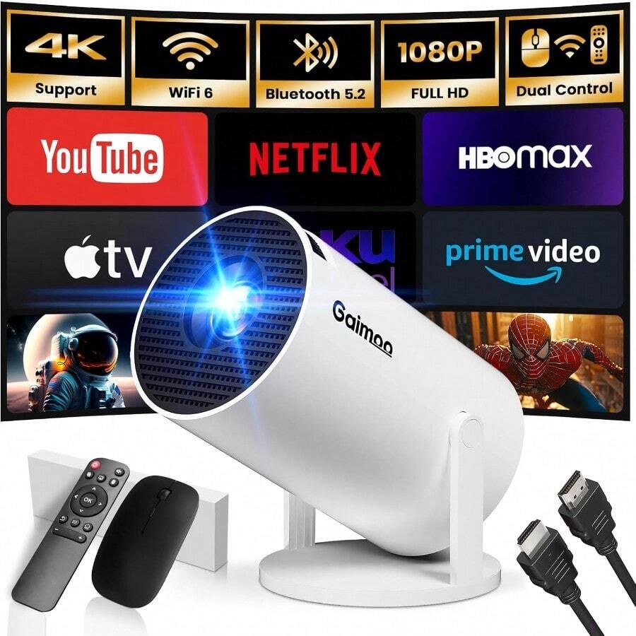[Bulit-In App] Mini Projector 1080P FHD 2024 Upgraded Projector ...