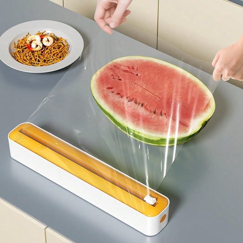 Cling Film Cutter With Bi-Directional Sliding Blade, One-Time Use Wrap ...