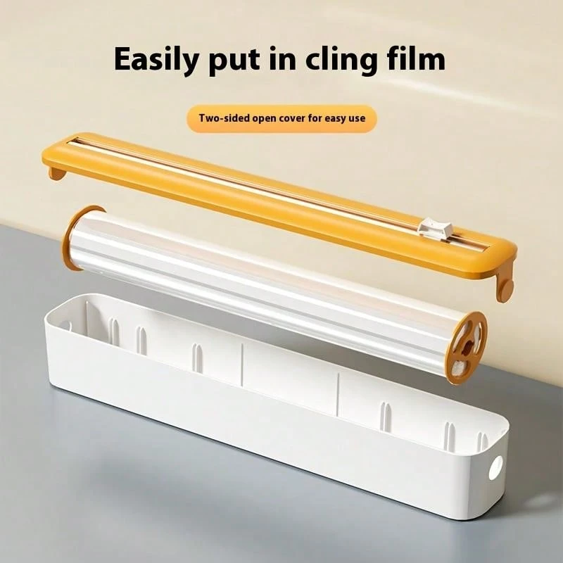 Cling Film Cutter With Bi-Directional Sliding Blade, One-Time Use Wrap ...