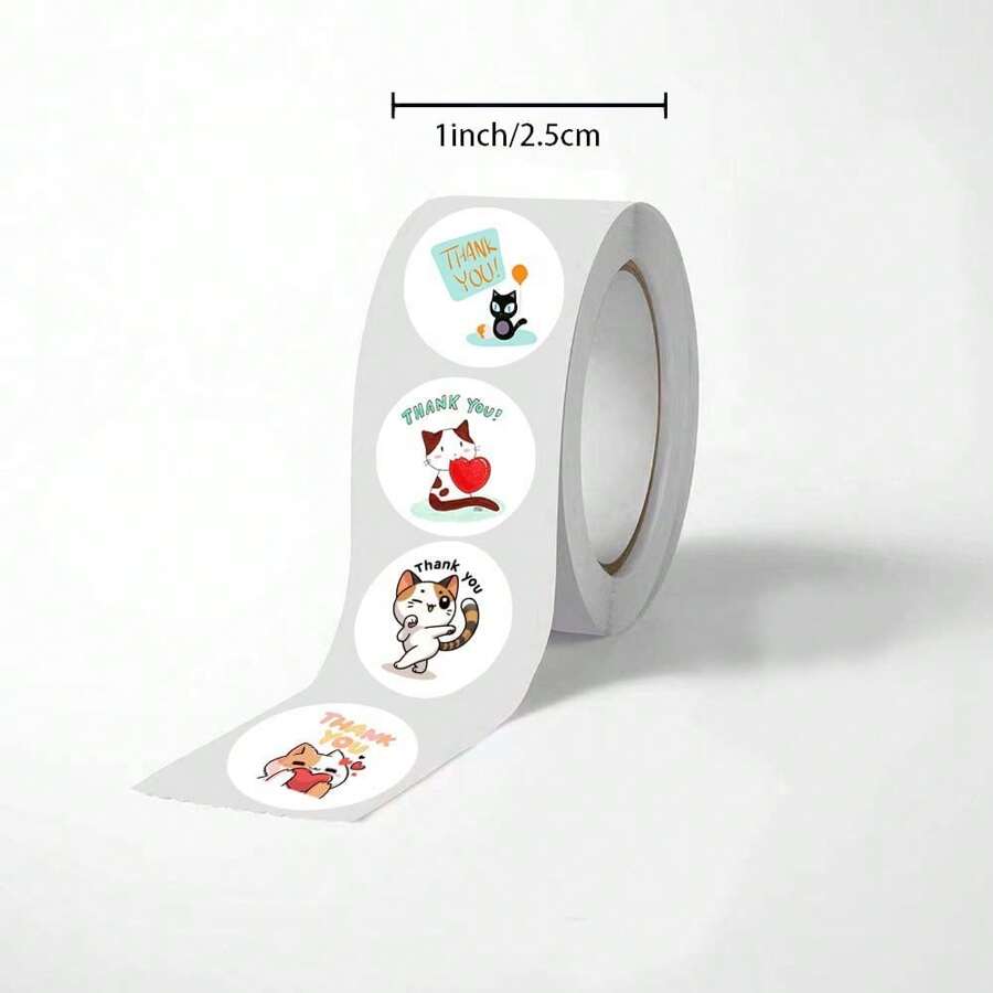 1roll, 500pcs 1in Thank You Label, Gift Bag Sealing Sticker, Sticker ...