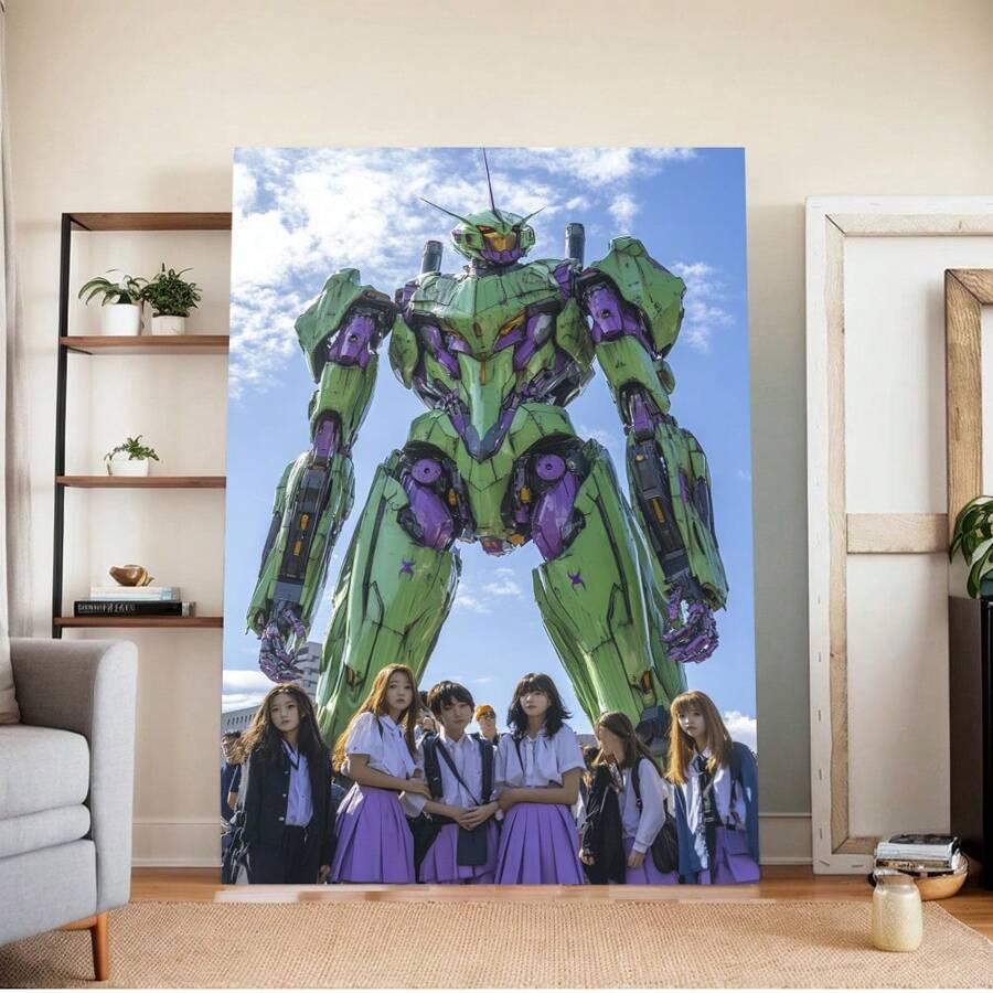 Framed Appealing Canvas Art Of Animated Teenagers In School Uniforms ...