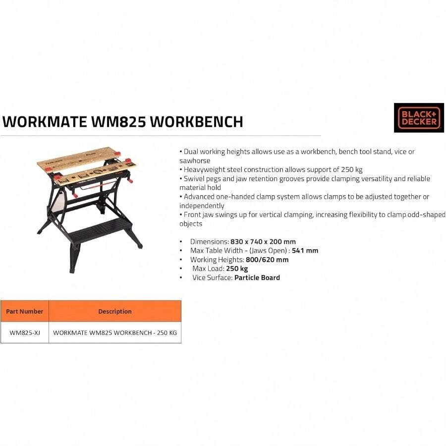 BLACK+DECKER Workmate Plus Work Bench Tool Stand Saw Horse Dual Height ...
