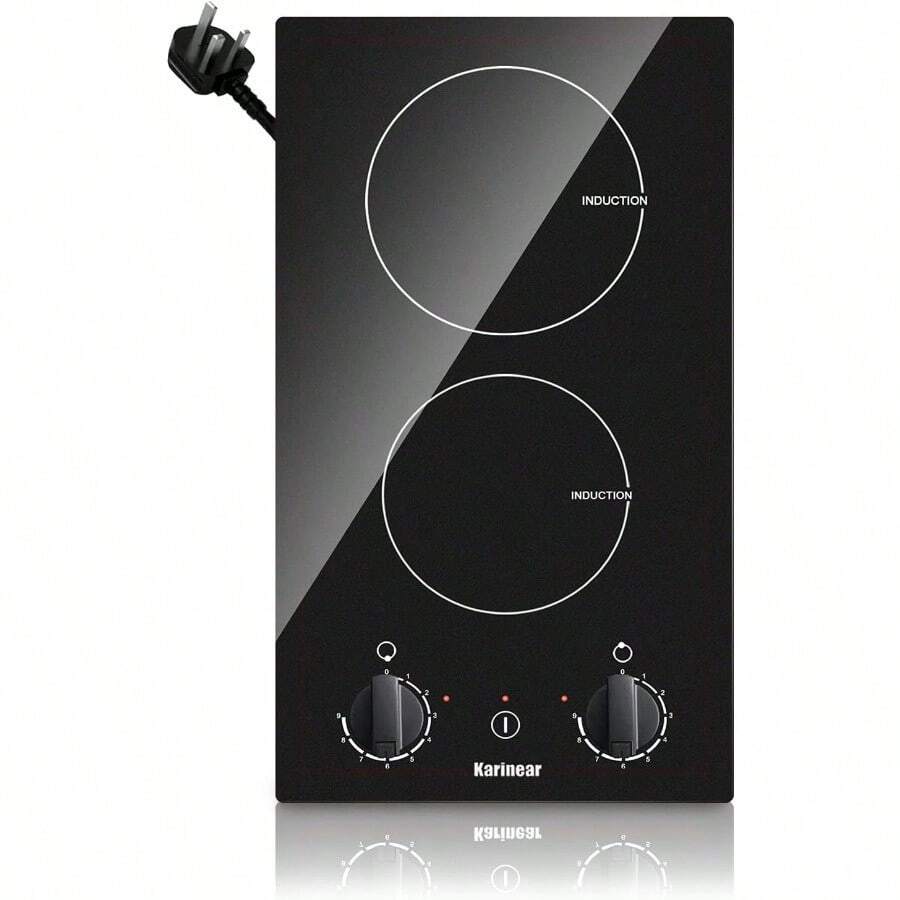 Karinear Induction Hob 30CM 2 Zones Electric Hob With Plug Auto Shut ...